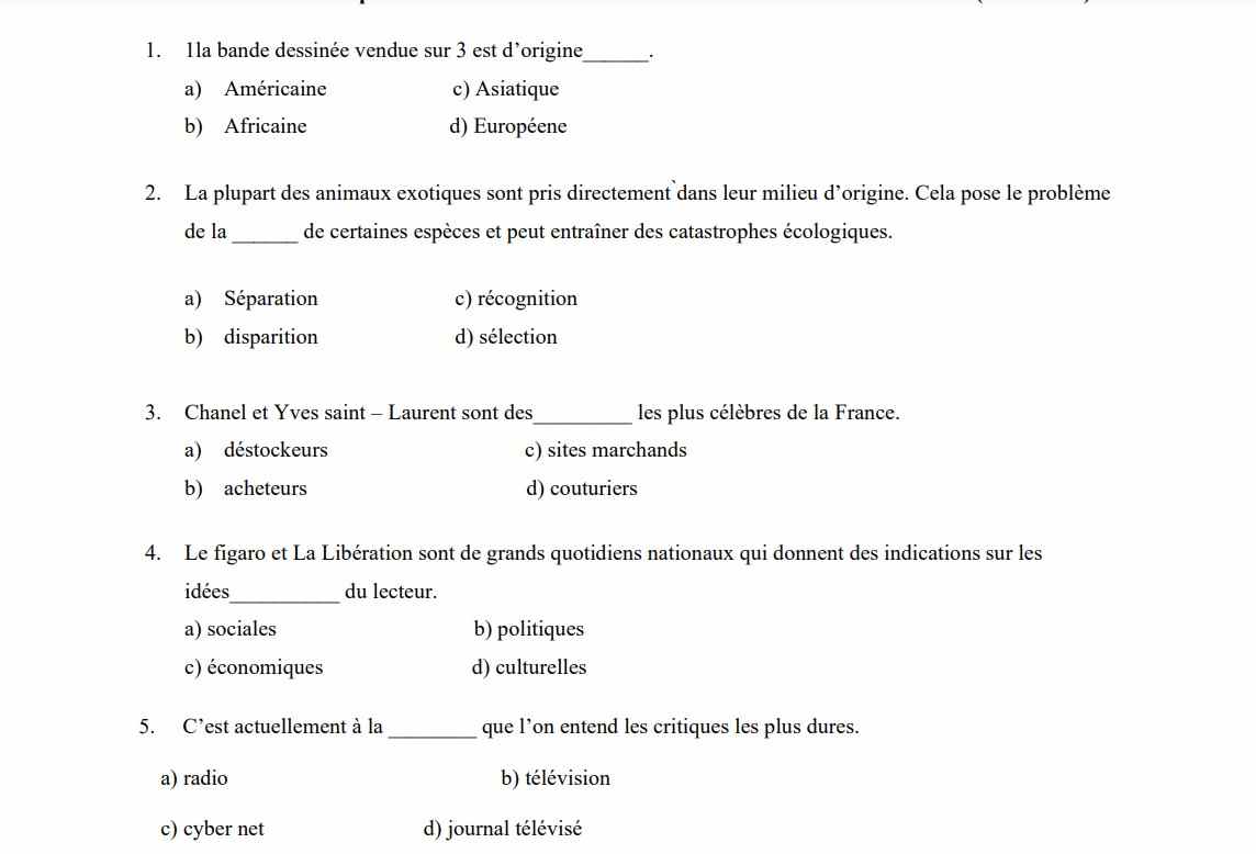 2nd PUC Karnataka Class 12 French Model Test Paper 2025: Download PDF ...