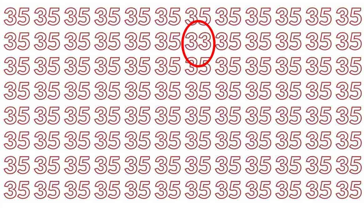 Visual Skill Test: Only eagle eyes can find 33 in 4 seconds!