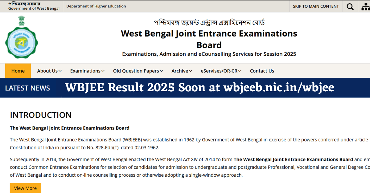 WBJEE Result 2025 Release Soon at wbjeeb.nic.in/wbjee, Check Expected ...