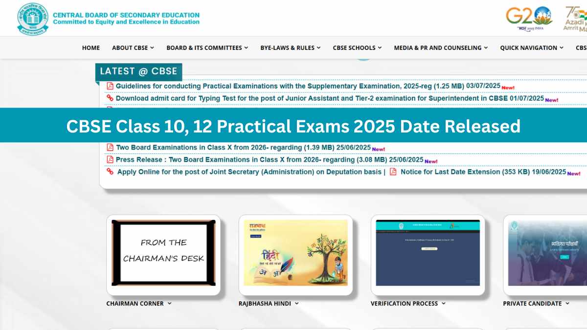 CBSE Board Practical Exams 2025 Class 10th, 12th For Compartment ...