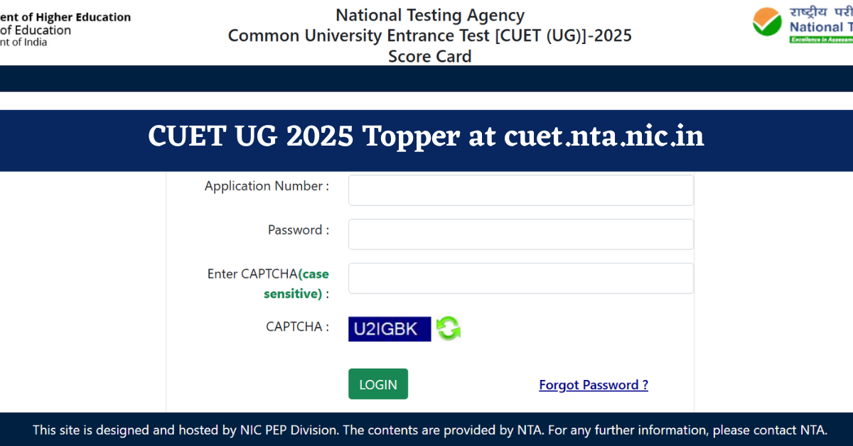 NTA Released CUET UG Top Scorer Applicants Marks With Percentage ...