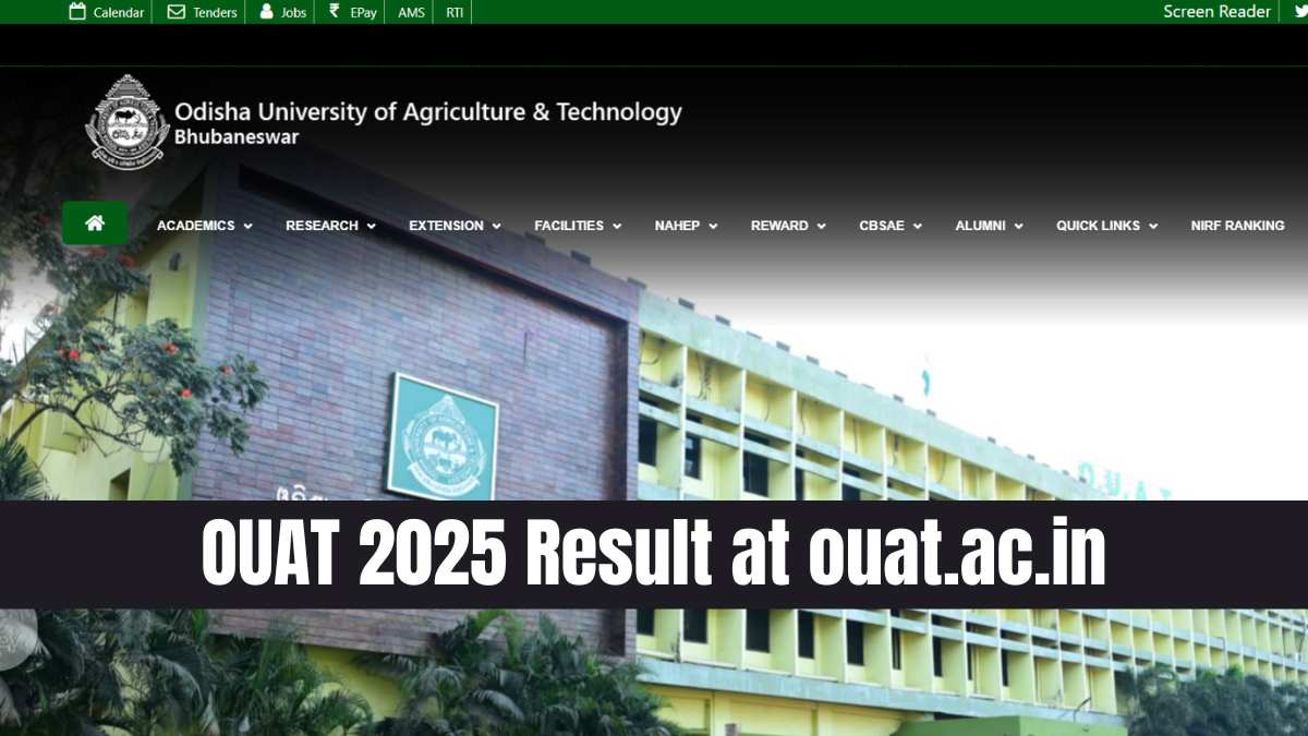 OUAT 2025: Odisha University Entrance Test Result at ouat.ac.in: Check ...