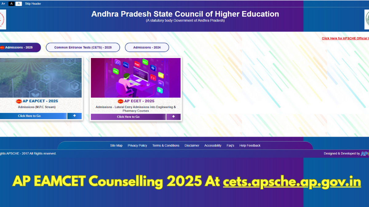 AP EAMCET 2025 Counselling Begins at cets.apsche.ap.gov.in, Check ...