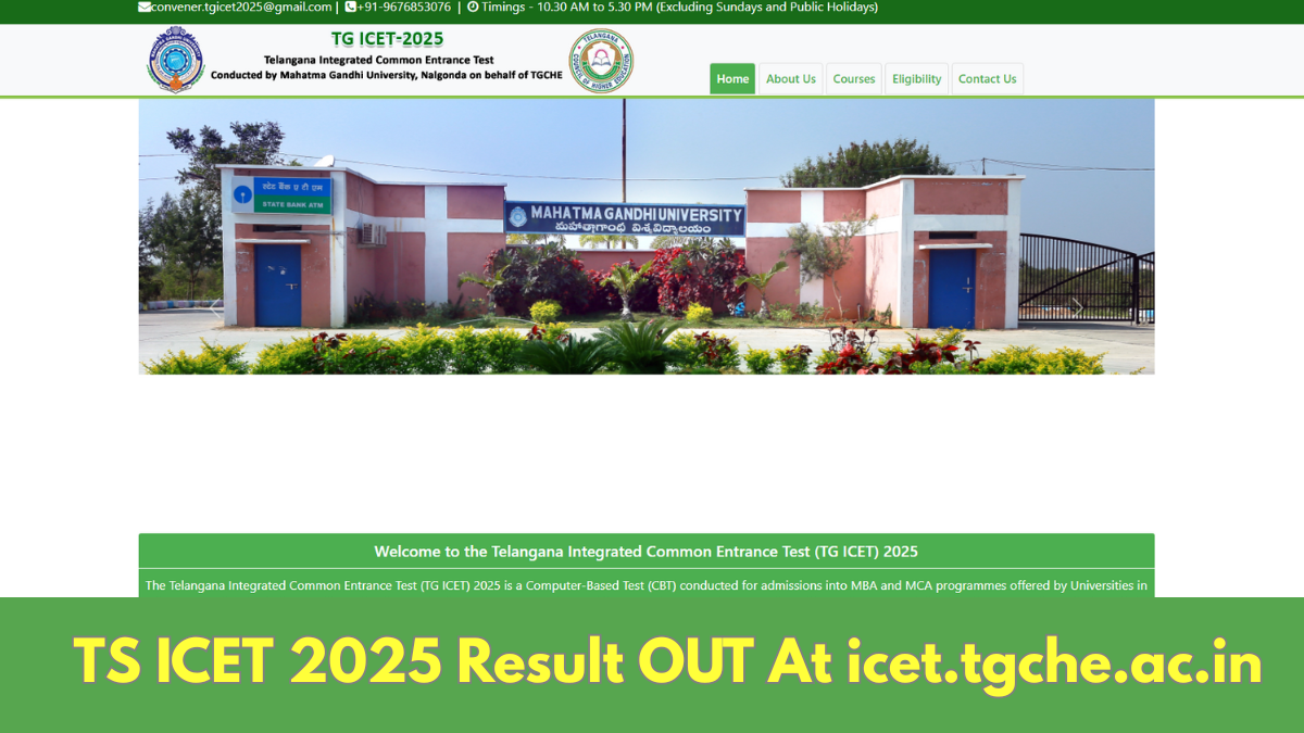 TS ICET 2025: Telangana MGU ICET Results 2025 Declared Today at icet ...