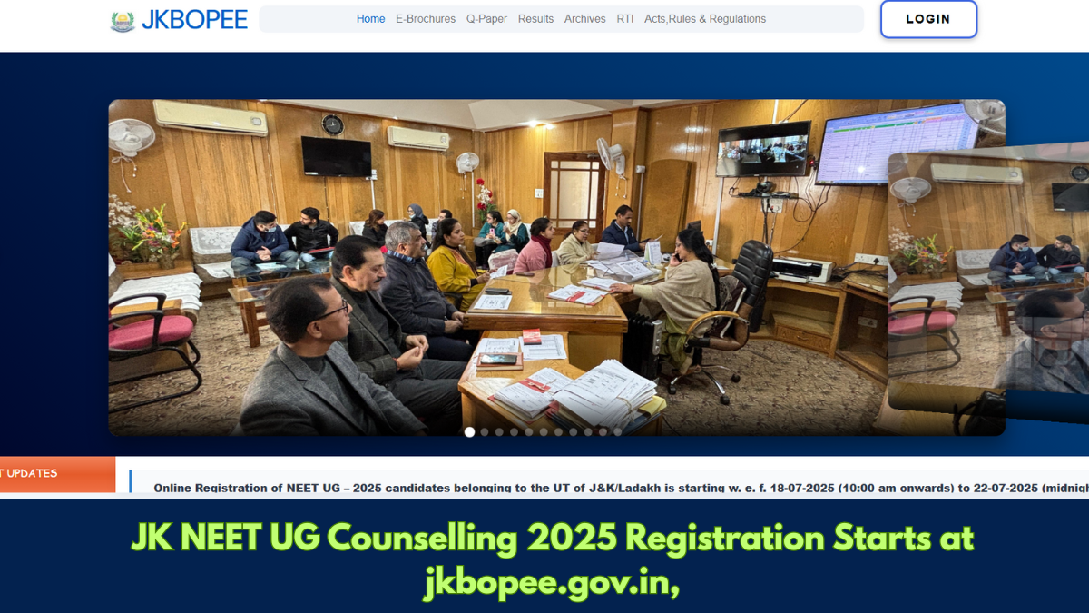 JK NEET UG Counselling 2025 Registration Starts at jkbopee.gov.in ...