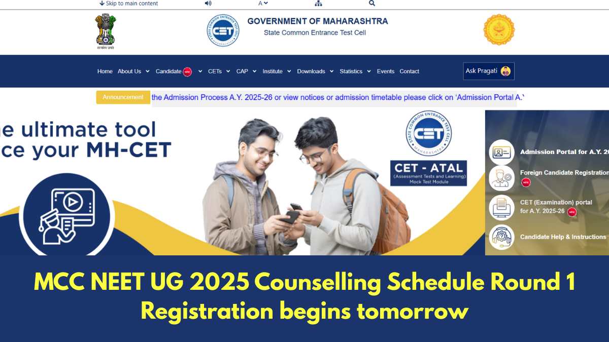 MCC Counselling 2025: NEET UG Registration Begin at mcc.nic.in, Details ...