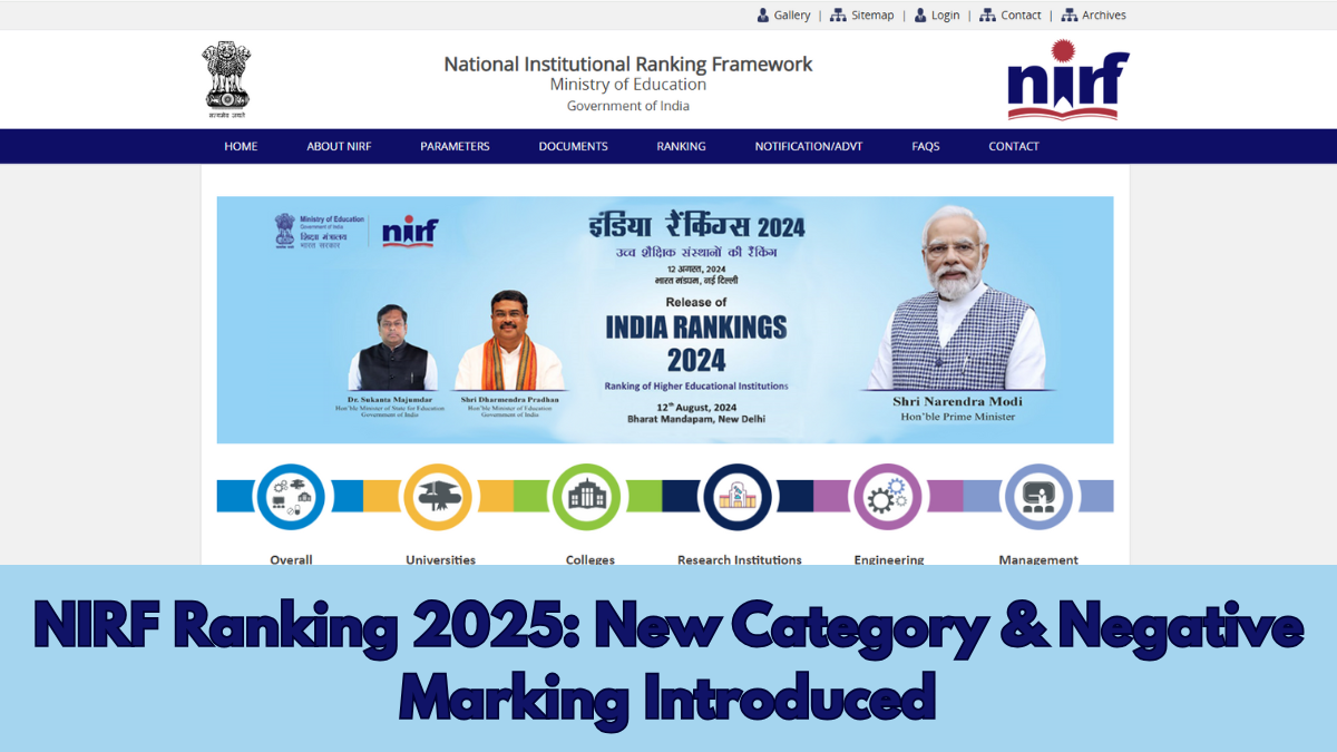 NIRF Ranking 2025: New Category & Negative Marking Introduced Key ...