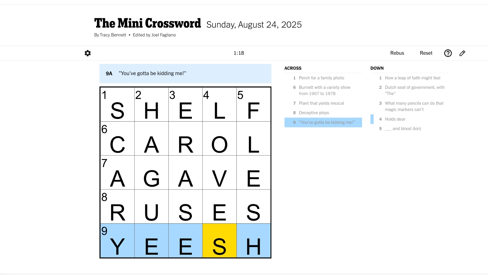 NYT Mini Crossword Answers Today August 24, 2025: Clues & Solutions