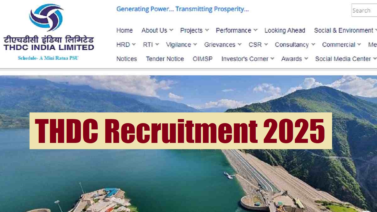 THDC Recruitment 2025 Notification Released at thdc.co.in, Apply Online ...