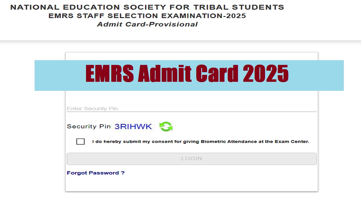 EMRS Admit Card 2025 (OUT): Download Hostel Warden, JSA and Other Posts ...