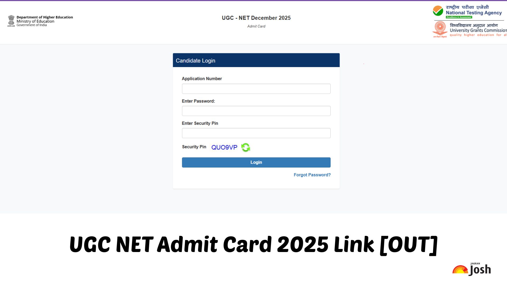 UGC NET Admit Card 2025 Link [OUT]: यूजीसी नेट दिसंबर परीक्षा के लिए ...