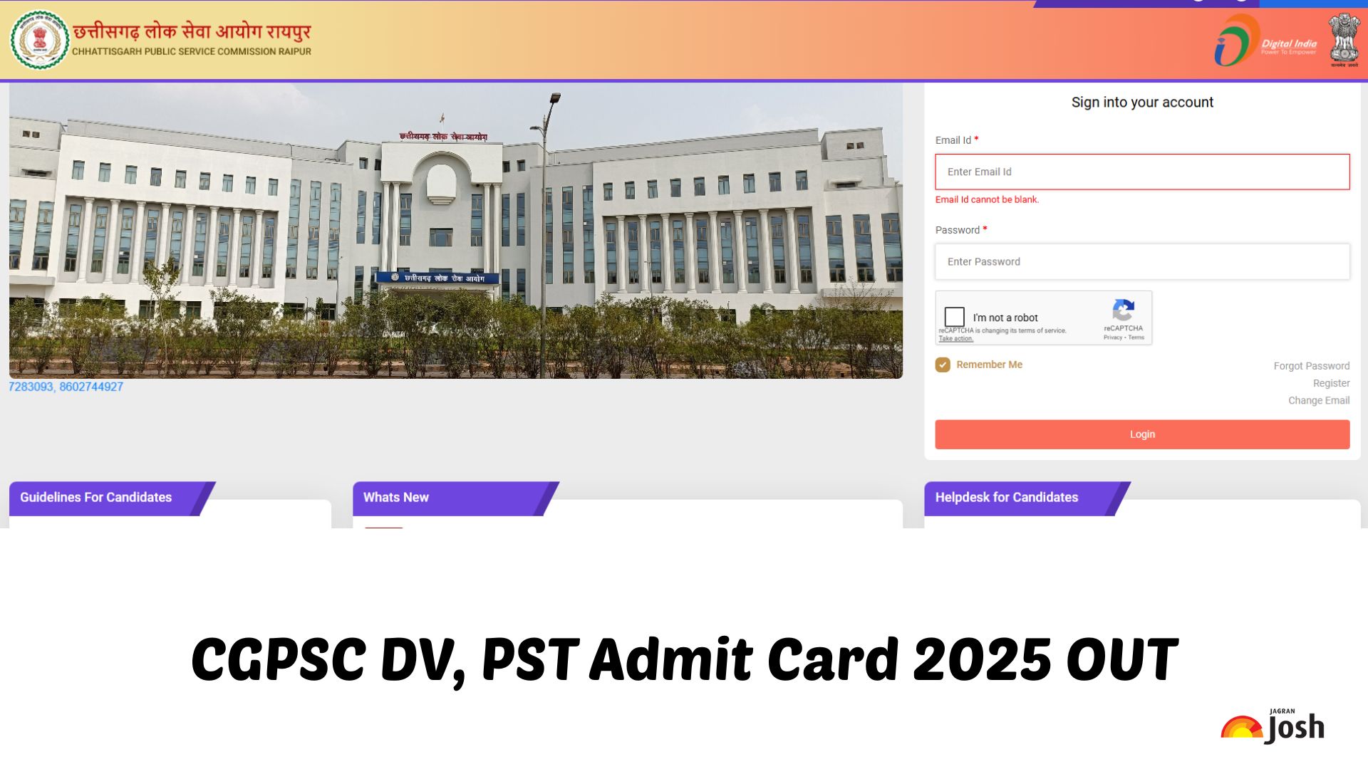 CGPSC Admit Card 2025 OUT: छत्तीसगढ़ सूबेदार, SI और प्लाटून कमांडर ...
