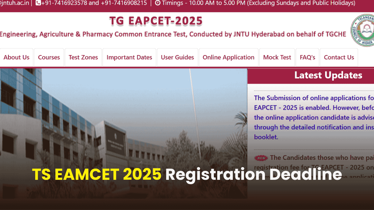 TS EAMCET 2025 Registration Ends Today at eapcet.tgche.ac.in; Details Here | Education News ...