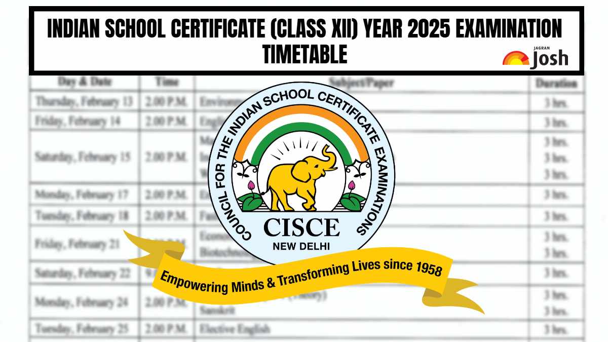 ISC Date Sheet 2025 PDF Download: Class 12 Board Exam Time Table ISC Date Sheet 2025 PDF Download: Class 12 Board Exam Time Table
