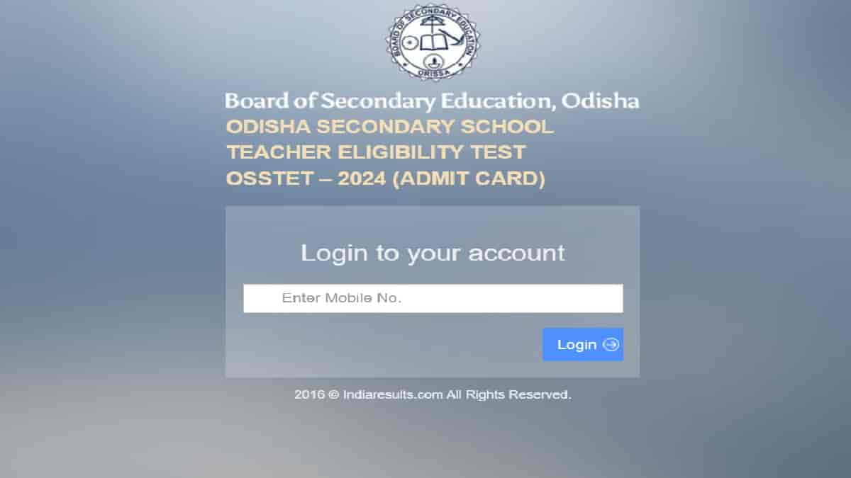 OSSTET Admit Card 2025 OUT at bseodisha.ac.in: Download OTET Call ...