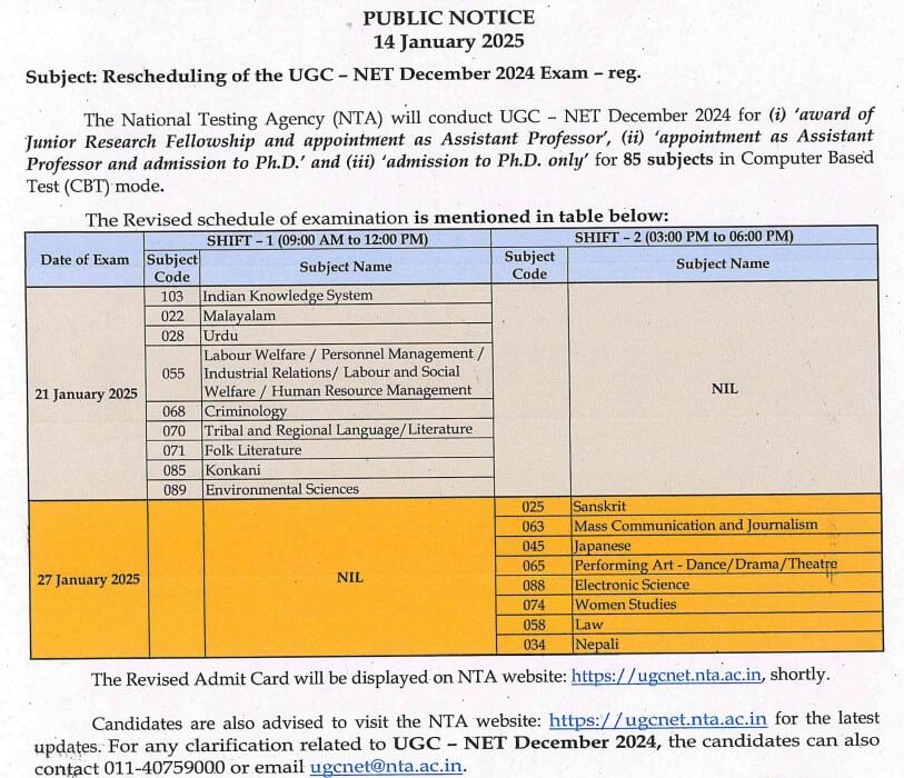 UGC NET New Exam Date 2024 OUT: Check Schedule, Time Table for UGC NET ...