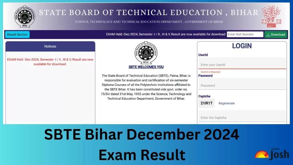 SBTE Bihar Result 2024-25 OUT on sbte.bihar.gov.in; Direct Link to Download Semester Exam Marksheet