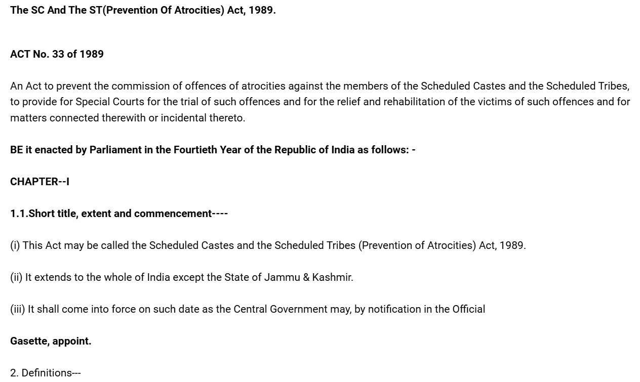 What is SC/ST Prevention of Atrocities Act? Key Facts Everyone Should Know