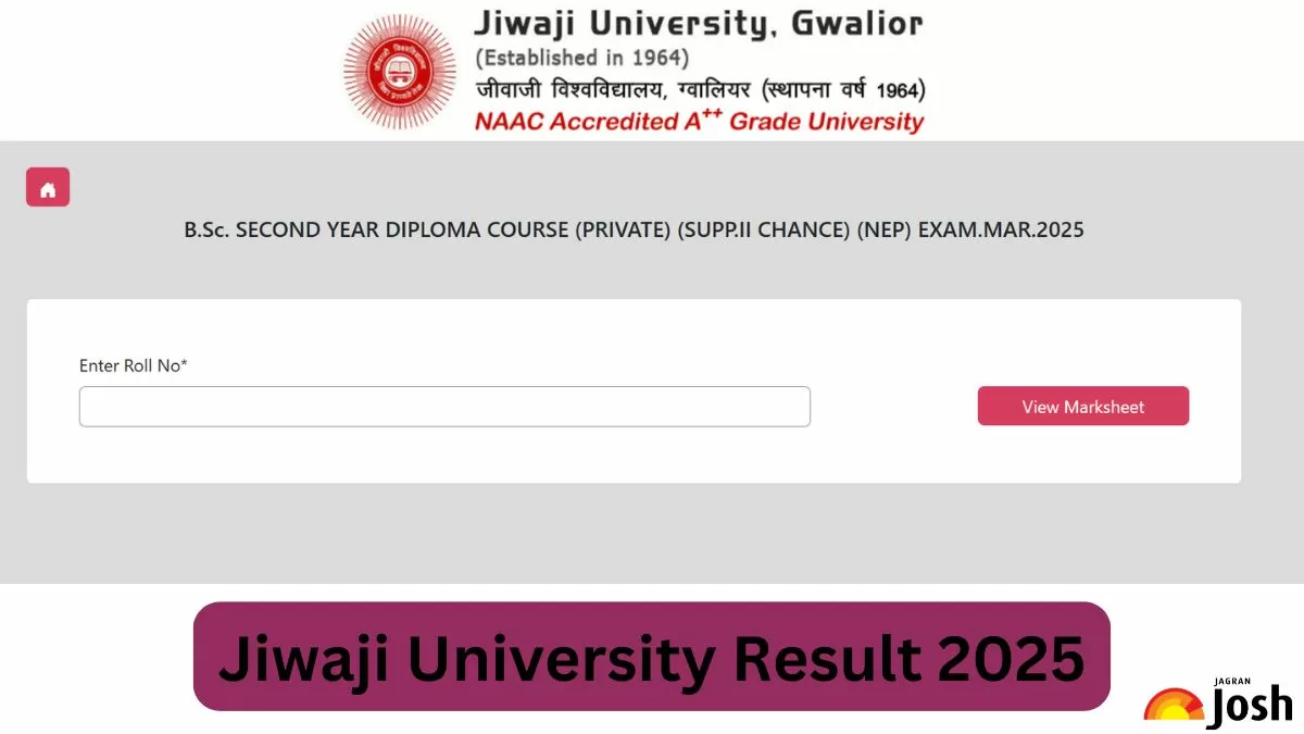 Jiwaji University Result 2025 Released at jiwaji.edu; Direct Link to Download UG and PG ...