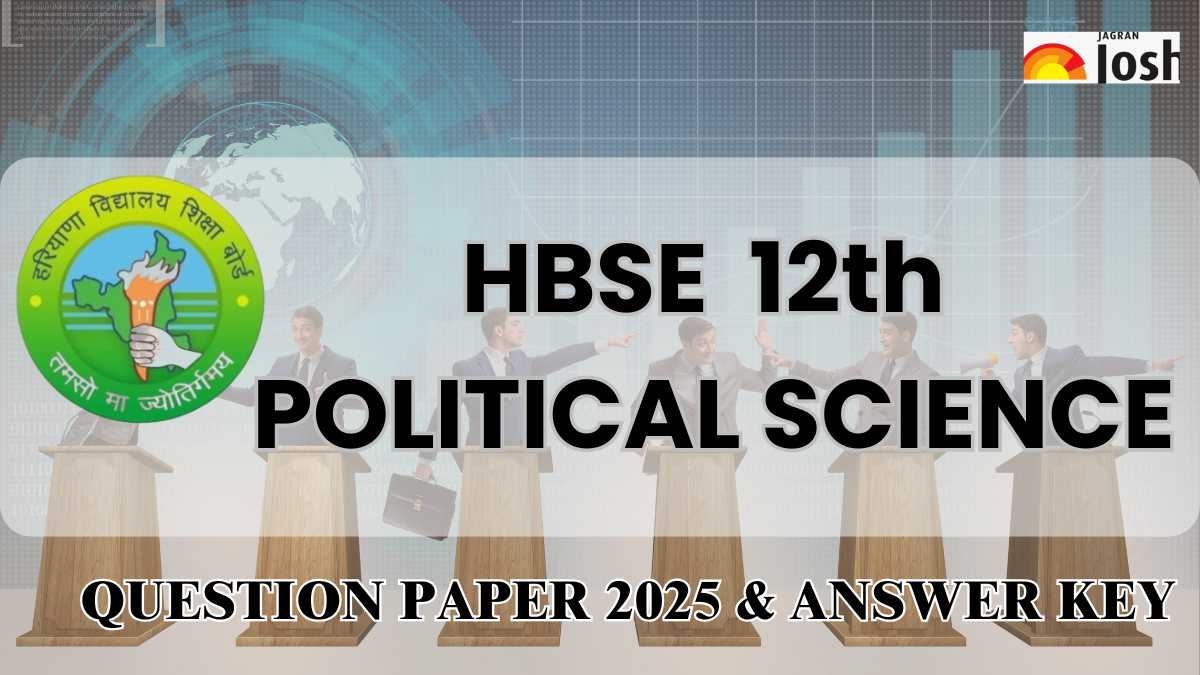 HBSE Class 12th Political Science Question Paper 2025 With Answer Key ...