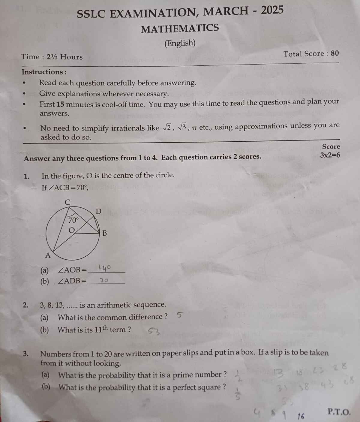 Kerala SSLC Maths Exam 2025: Check Question Paper & Answer Key ...