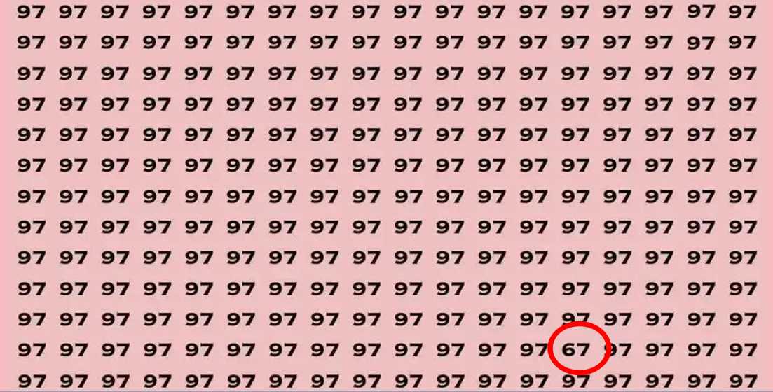 You have HD vision if you can find 67 in 6 seconds!