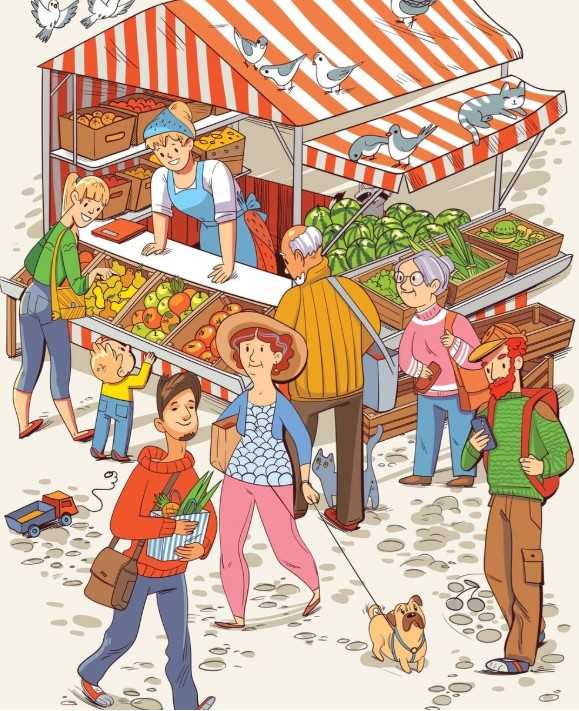 You have eagle eyes if you can find the raccoon in the market in 7 seconds!