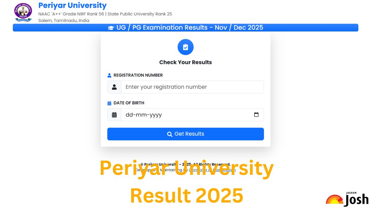 Periyar University Result OUT For Nov/Dec 2025 Exams; Download UG and ...