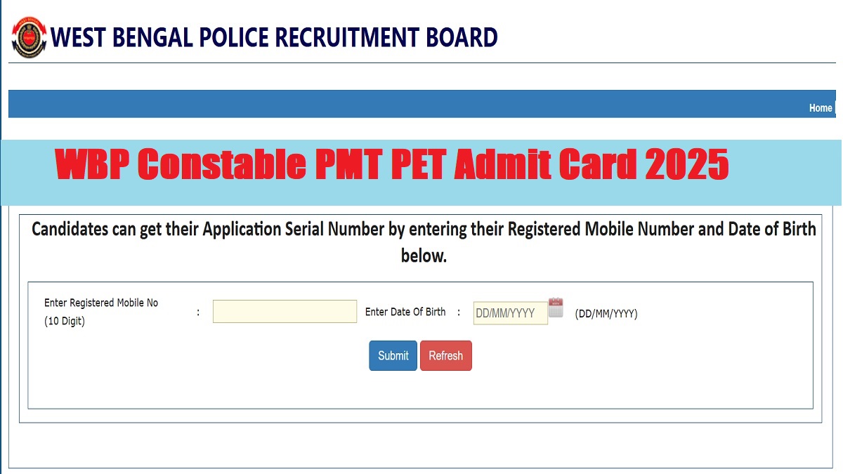 WBP Constable PMT PET Admit Card 2025 Released at wbpolice.gov.in ...