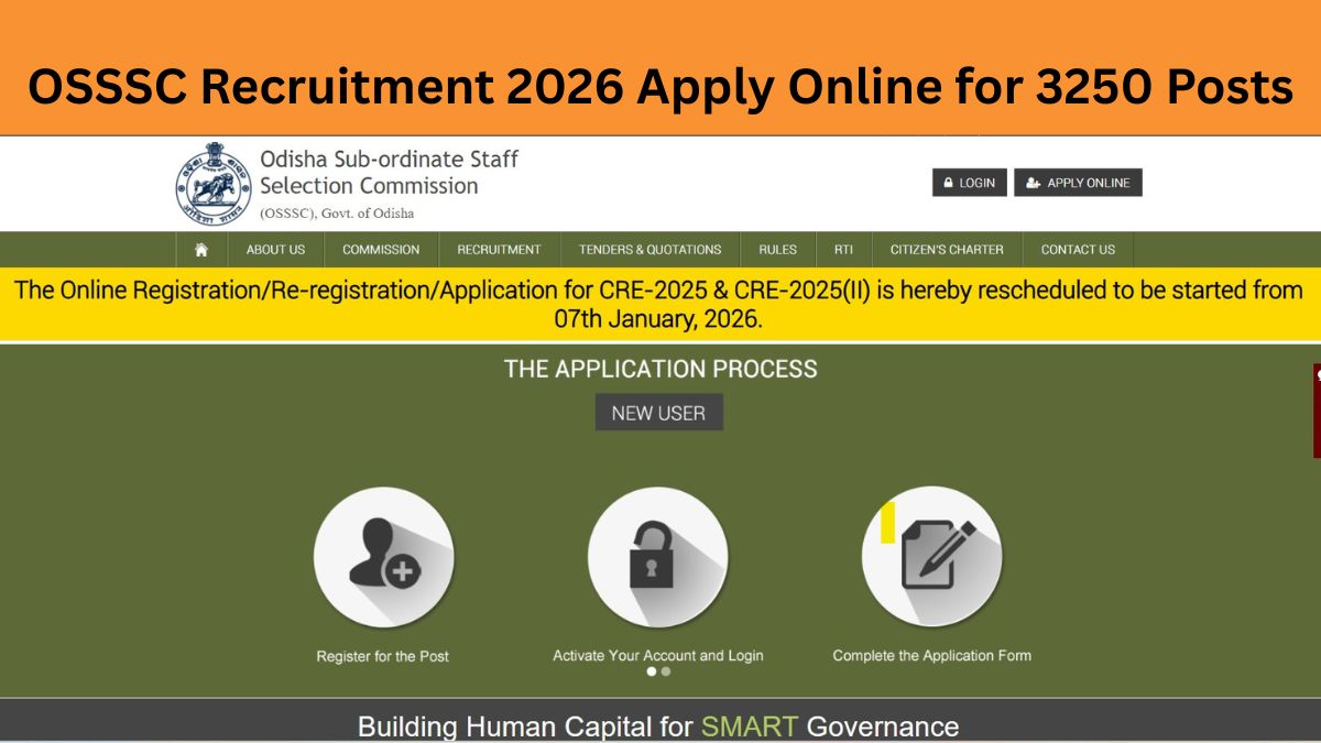 OSSSC Recruitment 2026: Apply Online Begins for 3250 RO ARI AMIN Posts at osssc.gov.in- Check ...