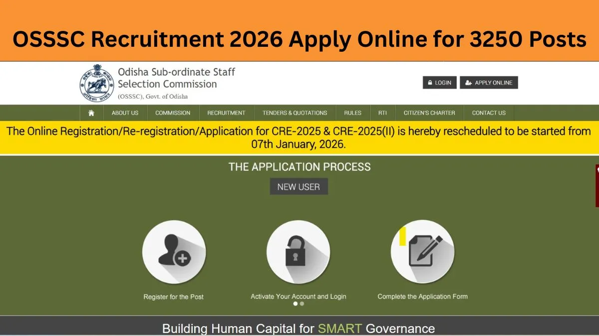 OSSSC Recruitment 2026: Apply Online Begins for 3250 RO ARI AMIN Posts ...