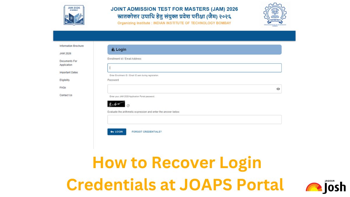 IIT JAM 2026 Admit Card OUT; Check How to Recover Login Credentials at ...