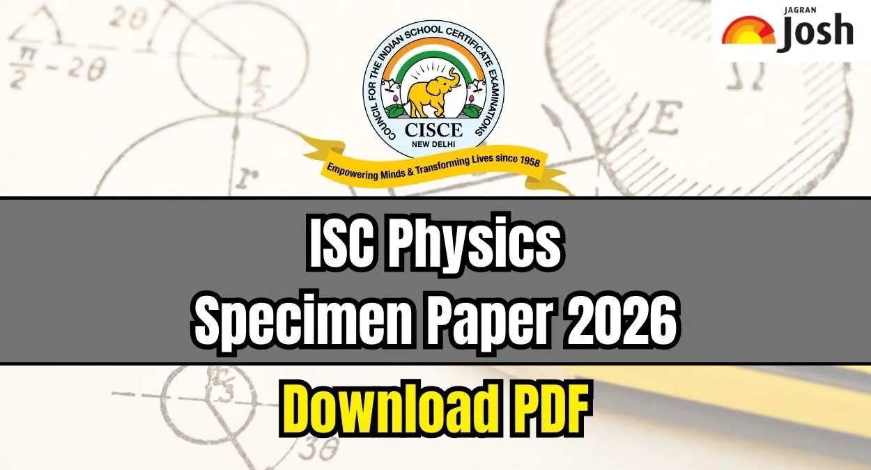 ISC Physics Specimen Paper 2026 Class 12: CISCE Physics Sample Paper ...