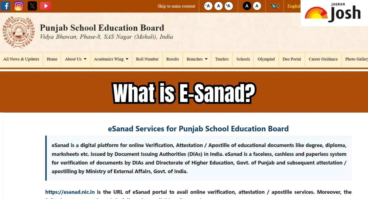 What is E-Sanad? Portal Link, How to use Online for PSEB Certification ...