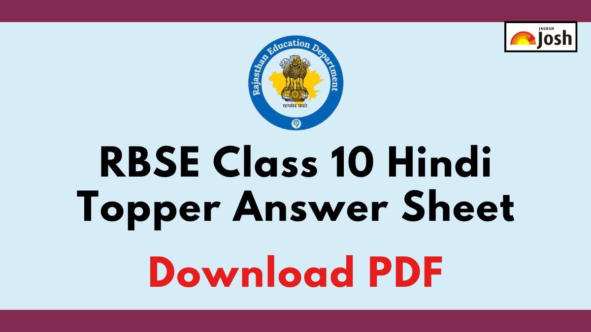 RBSE Class 10 Hindi Topper Answer Sheet: Check & Download PDF for ...