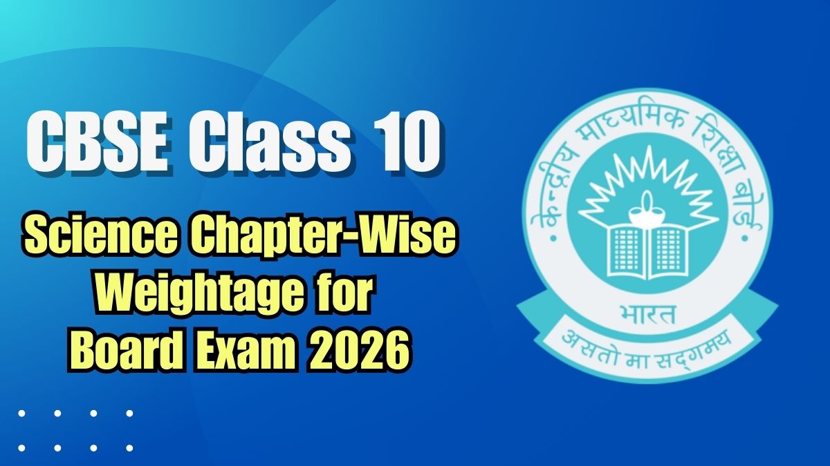 CBSE Class 10 Science Chapter-Wise Weightage 2026: Detailed Marks ...