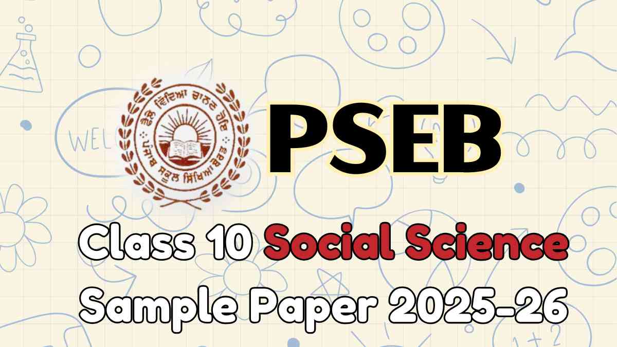 PSEB Class Social Science Model Question Paper 2026: Download PDF ...