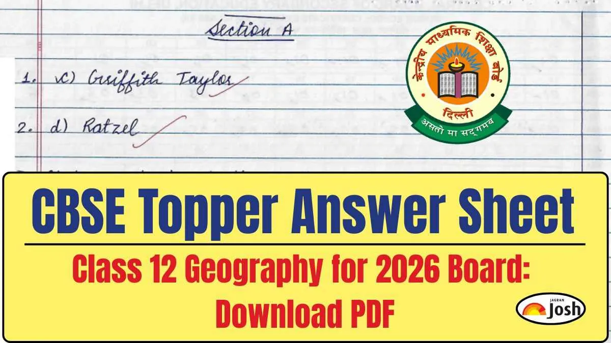 CBSE Topper Answer Sheet Class 12 Geography for 2026 Board, Download PDF