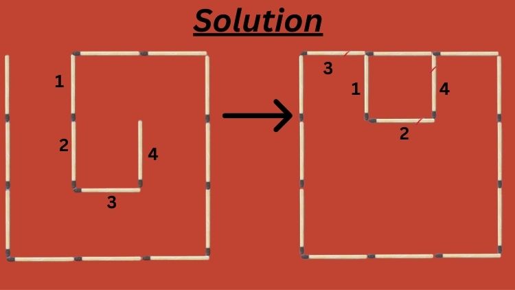 Matchstick Puzzle: Move Three Matches and Make Two Squares