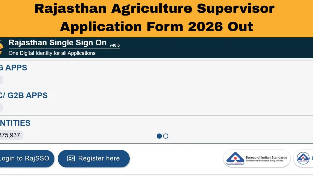Rajasthan Agriculture Supervisor Vacancy 2026: Apply Online Begins for ...