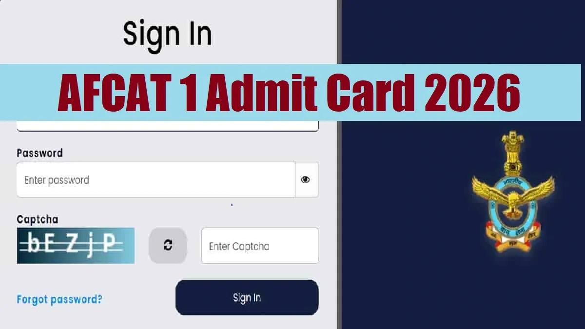 AFCAT 1 Admit Card 2026: Download AFCAT Exam Hall Ticket Today at afcat ...