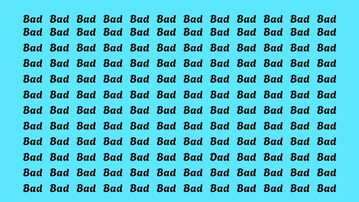 Optical Illusion Eye Test: Find 'Dad' among 'Bad' in 7 Seconds!