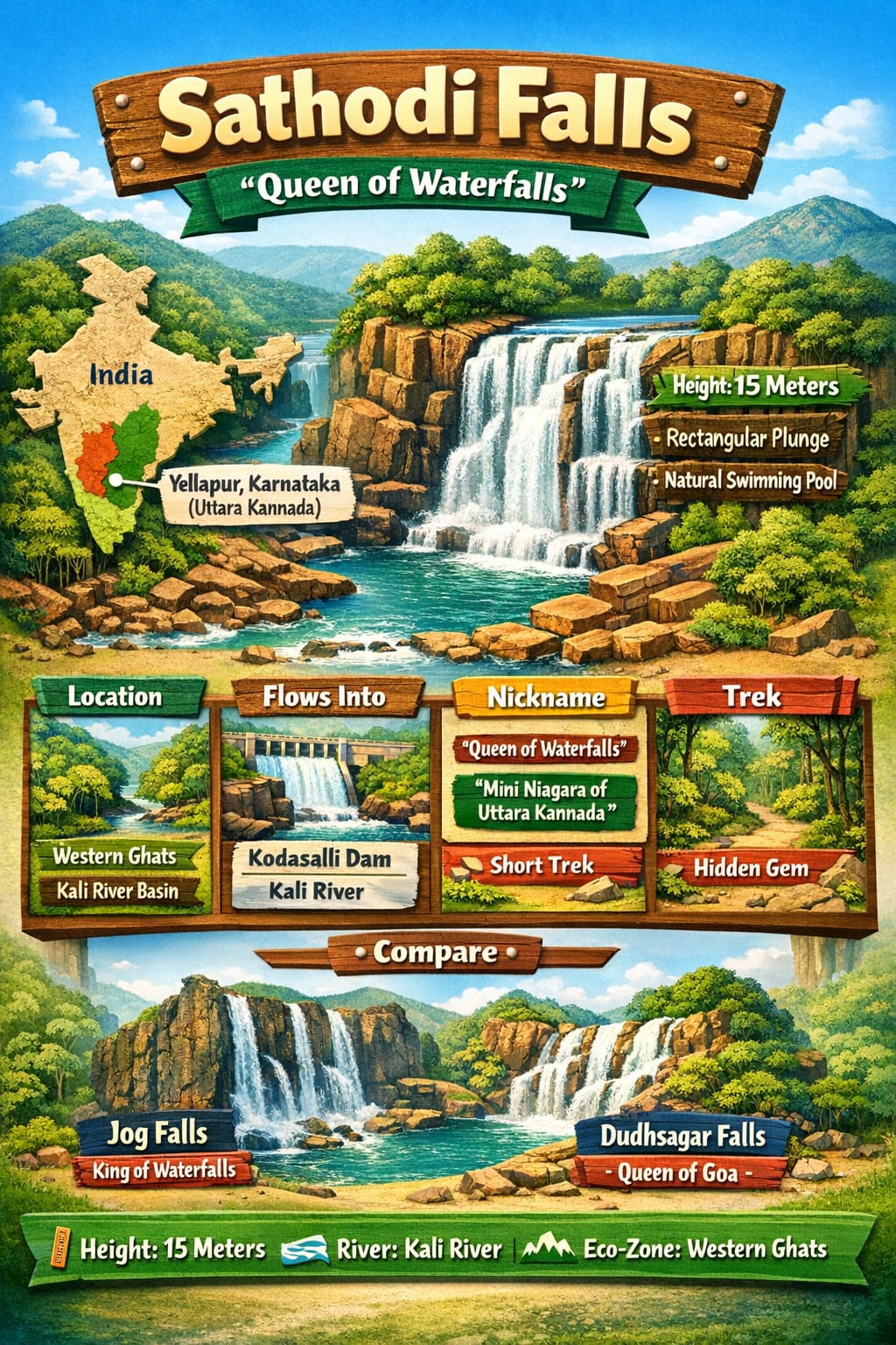 Which Waterfall is known as the 'Queen of Waterfalls'?