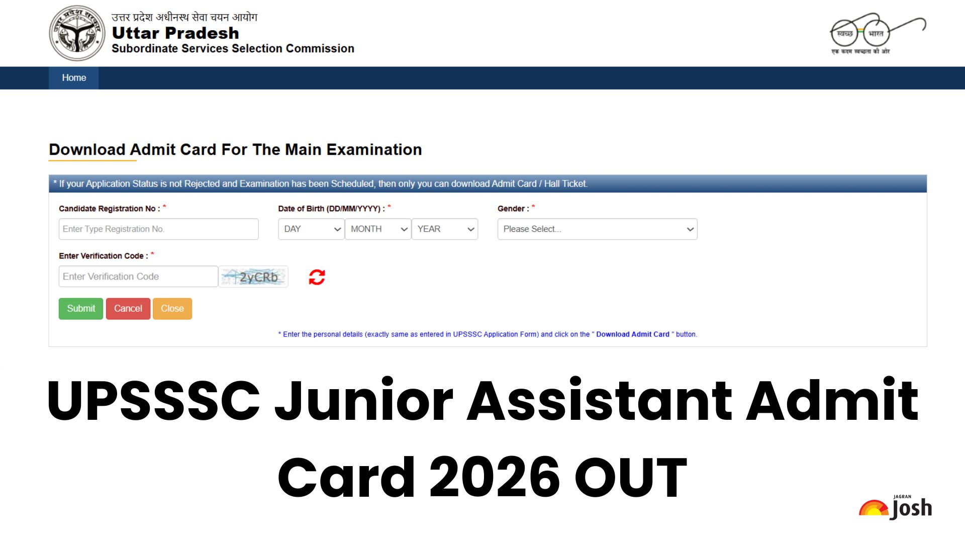 UPSSSC Junior Assistant Admit Card 2026 OUT: यूपी जूनियर असिस्टेंट ...