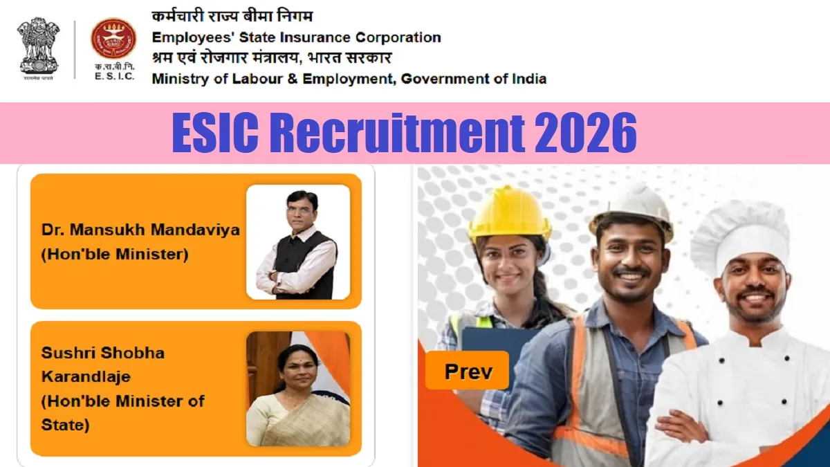 ESIC Recruitment 2026 Notification Released for 62 IMO Grade 2 Posts ...
