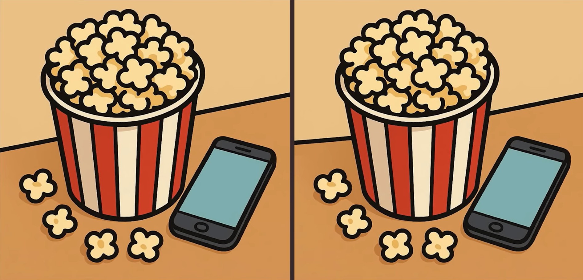 Find 3 Differences in Popcorn Bucket Scene in Just 51 Seconds