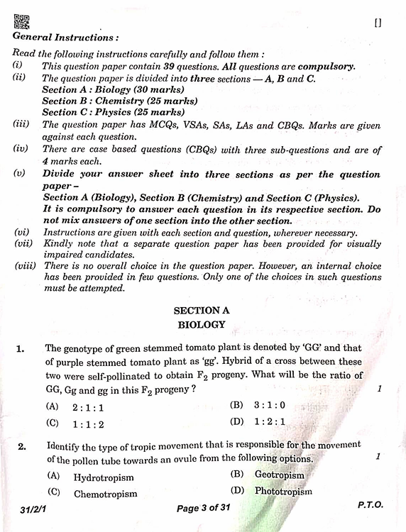 CBSE Class 10 Science Question Paper 2026, Download SET-wise PDF