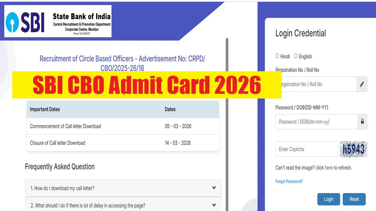 SBI CBO Admit Card 2026 Released: Download Circle Based Officer Hall ...
