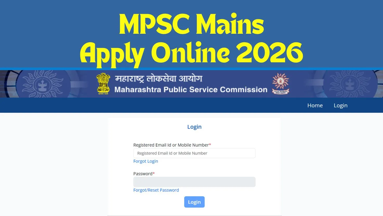MPSC State Service Recruitment 2026: Apply Online for Mains Examination ...