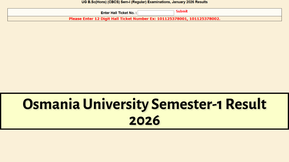 OU Results 2026: Osmania University Semester I Scores OUT at osmania.ac ...